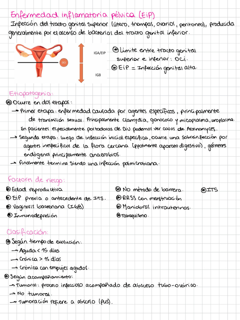 Enfermedad: Inflamatoria Pélvica (Eip) Generalmente | PDF | Infección transmitida sexualmente ...