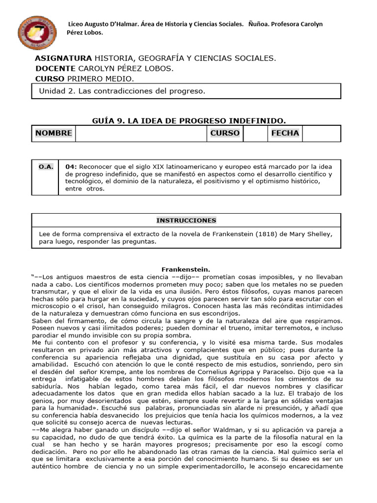 Guía 9. Progreso Indefinido. | PDF | La energía nuclear | Tecnología nuclear