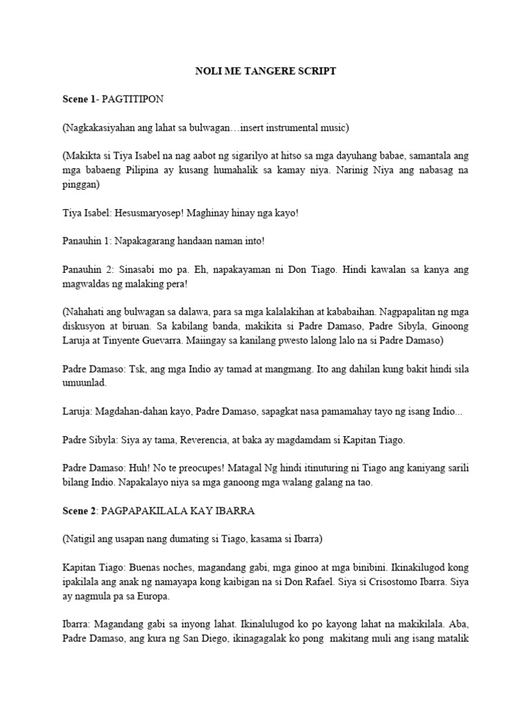 Noli Me Tangere Script | PDF