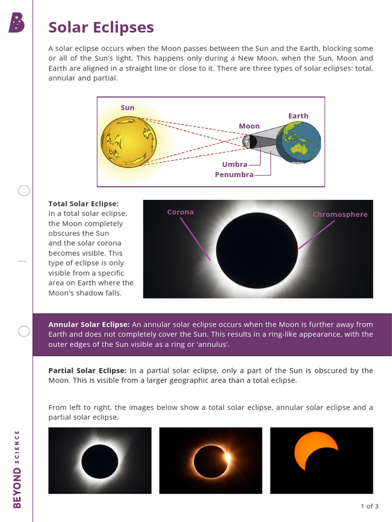 Solar Eclipses Worksheet | Download Free PDF | Solar Eclipse | Astronomical Objects