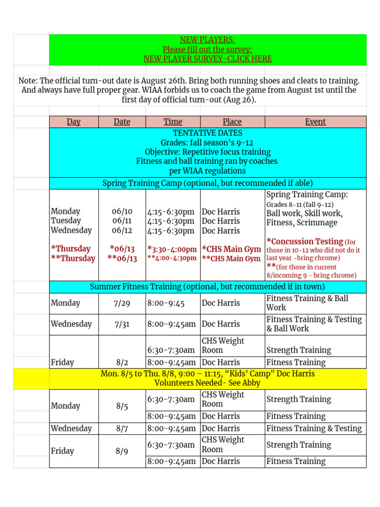 2024 Chs Girls Soccer Schedule - Tentative Overall Schedule | PDF | Sports