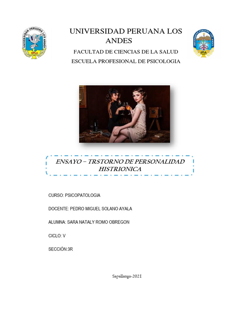 Romo Obregon Sara - Trastorno de Personalidad Histrionico | PDF ...