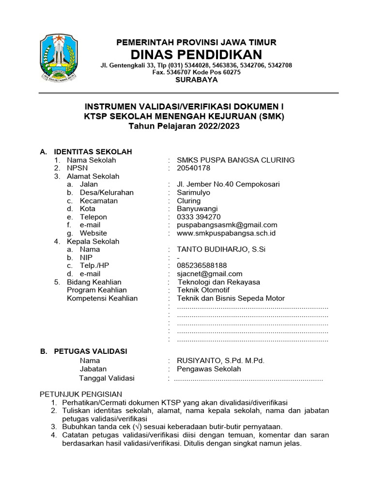 Instrumen Validasi | PDF | Karier & Perkembangan | Bisnis