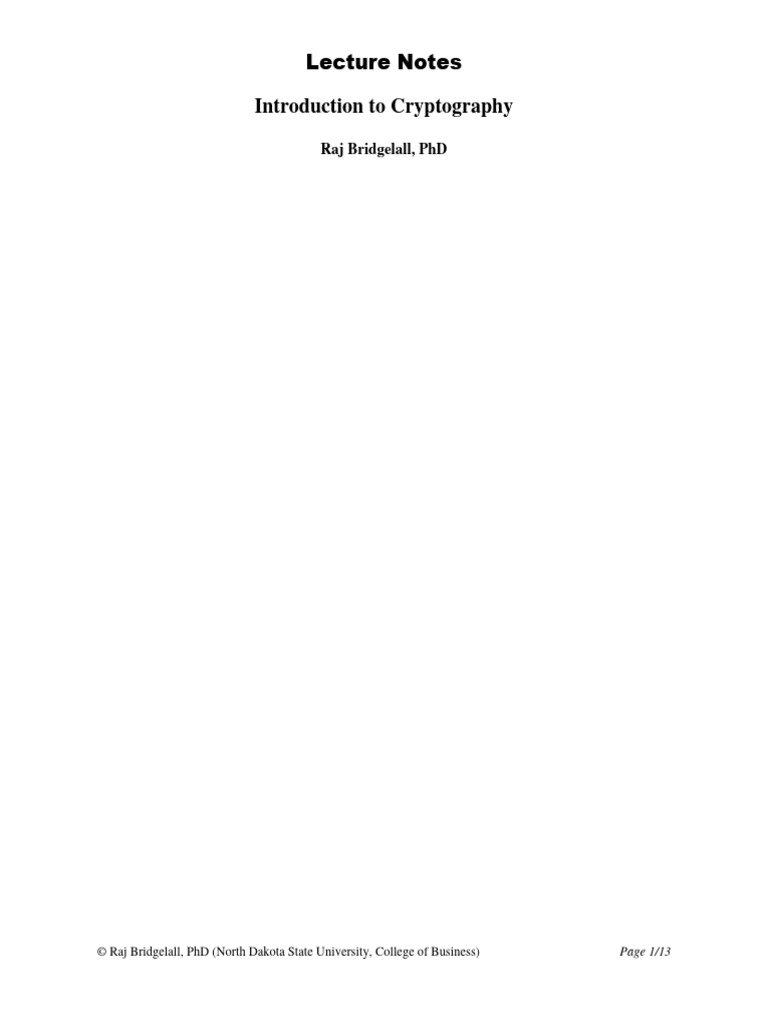 Intro To Cryptography | PDF | Cryptography | Public Key Cryptography Intro To Cryptography | PDF | Cryptography | Public Key Cryptography