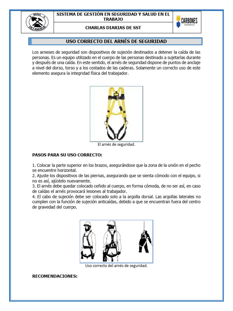 Uso Correcto del Arnés de Seguridad | PDF | Tecnología