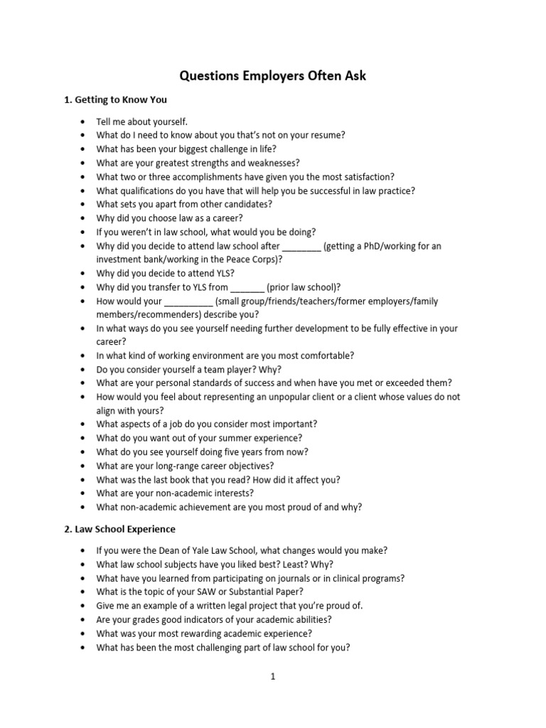 Cdo Sample Interview Questions | PDF | Lawyer | Experience