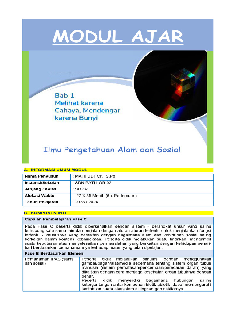 BAB 1 - MA IPAS Kls 5 SMT 1 | PDF