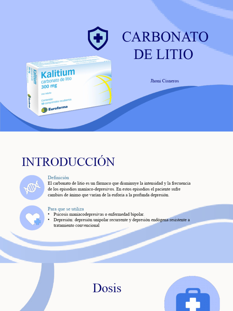 Carbonato de Litio | PDF | Medicamentos con receta | Causas de la muerte