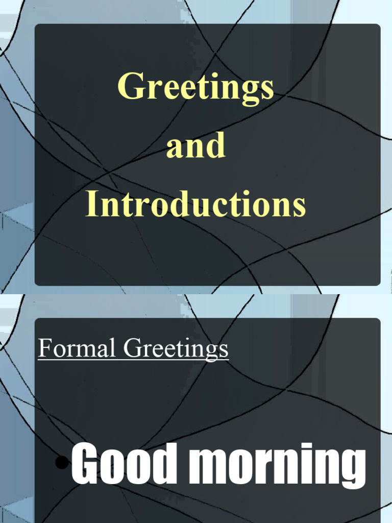Greetings and Introductions Activities Promoting Classroom Dynamics ...
