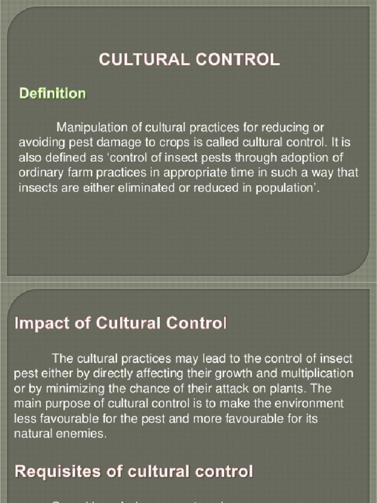 Cultural Control | PDF