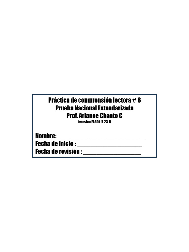 Prueba de Comprensión Lectora Estandarizada | PDF | Abejas | Polinizadores