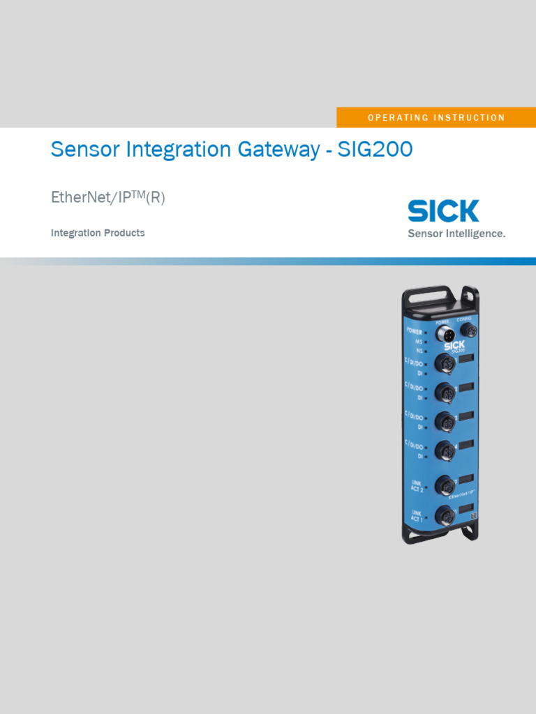 Operating Instructions Sensor Integration Gateway Sig200 Ethernet Iptm ...