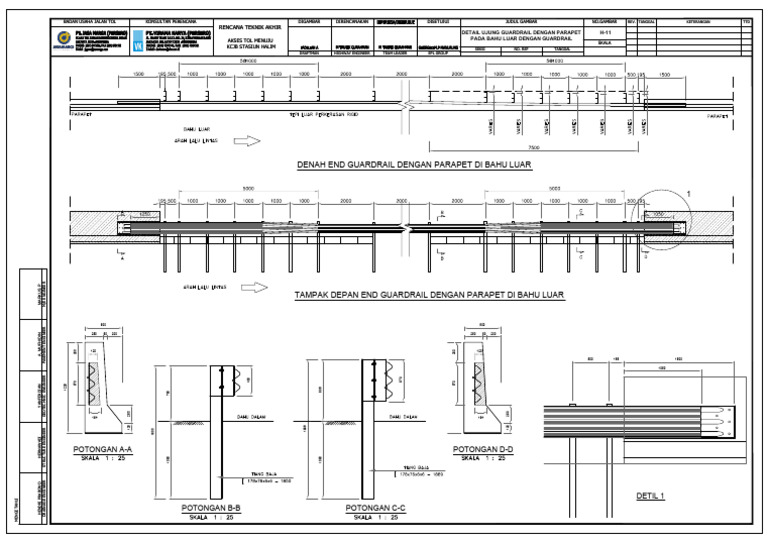 Denah Guardrail dan Parapet Jalan | PDF