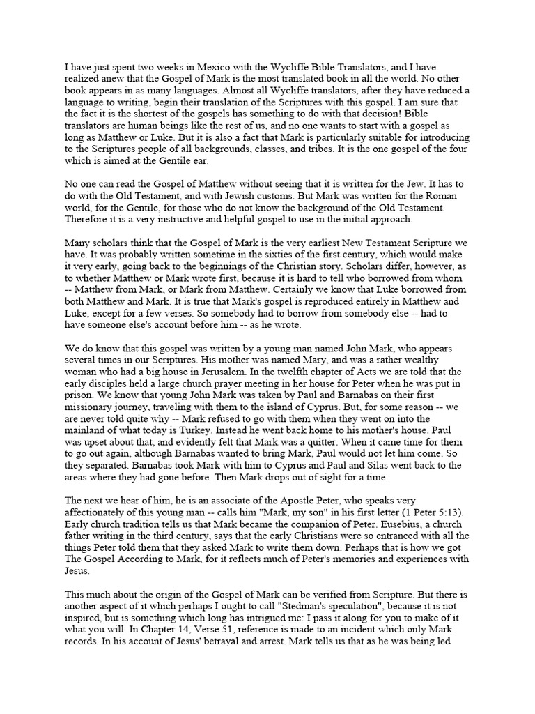 Mark 1 1-8 (A) | Download Free PDF | Gospel Of Mark | Forgiveness