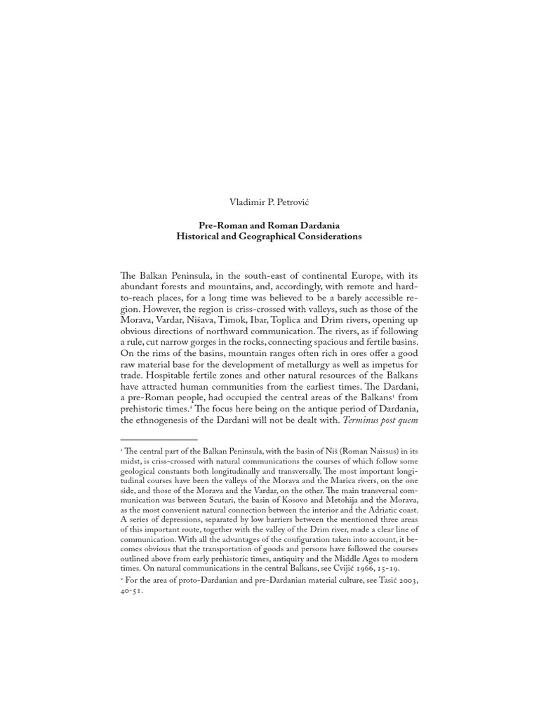 Dardania: Historical Insights and Roman Impact | PDF | Ancient Europe
