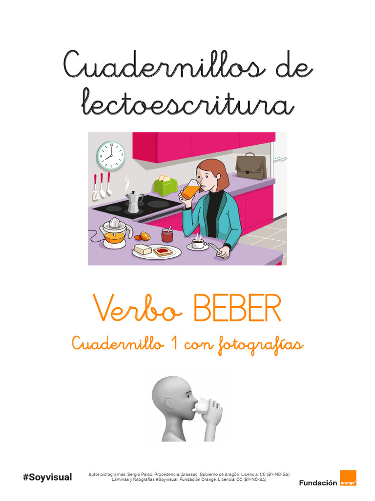 Cuadernillos Lectoescritura Beber 1 Arasaac Soyvisual Con Fotos | PDF ...