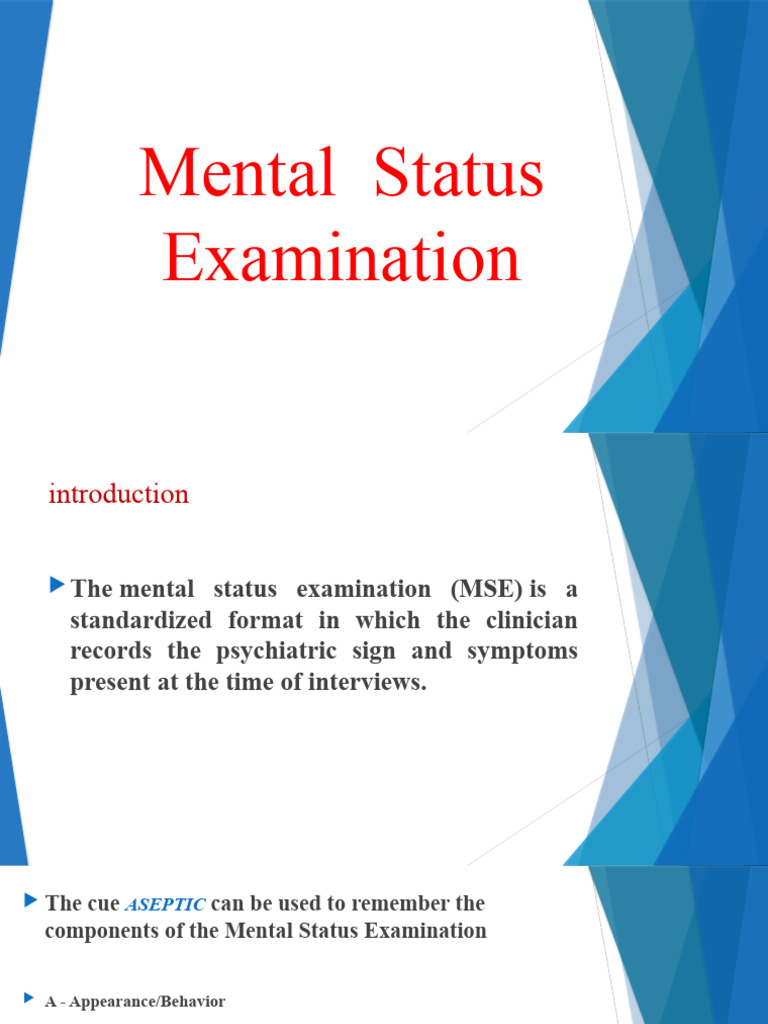 Mental Status Examination | PDF | Behavioural Sciences | Mental Health