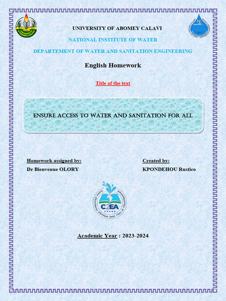 Page de Garde Hydraulique | PDF