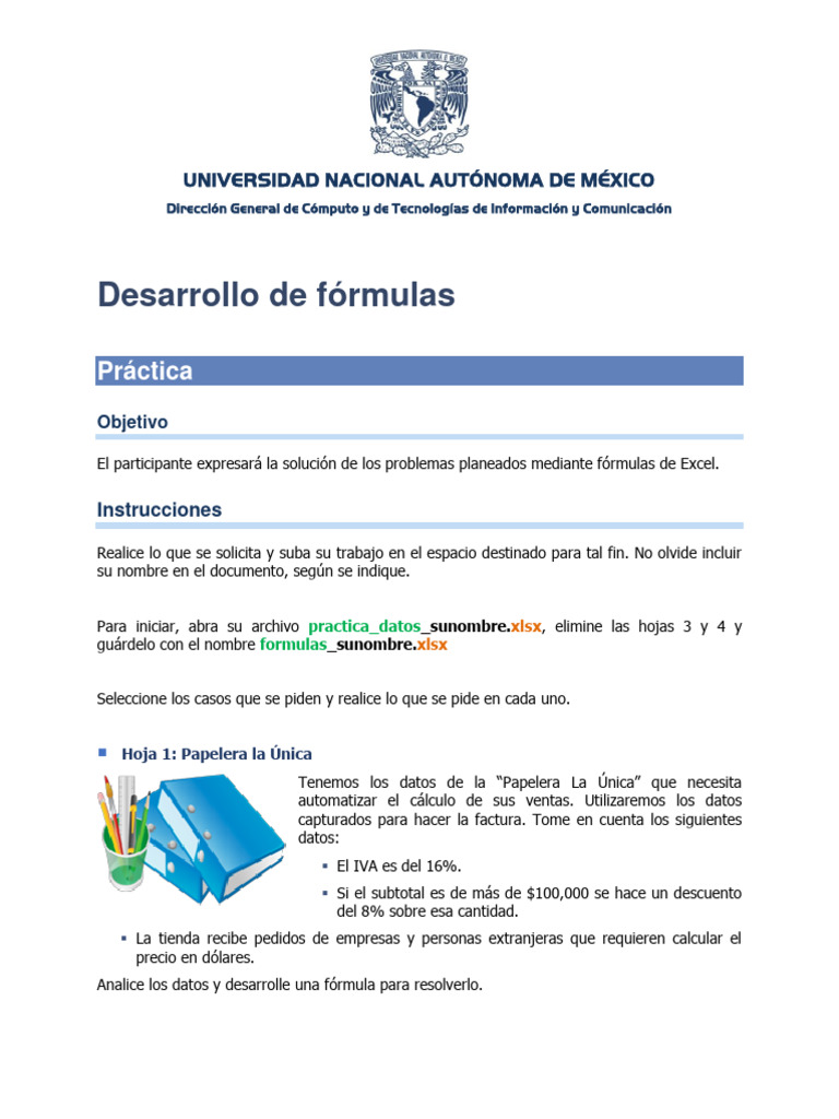 Desarrollo de Fórmulas: Práctica | PDF | Tecnologías de la información | Informática