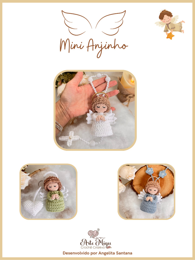 Receita de Mini Anjinho em Crochê | PDF | Crochê