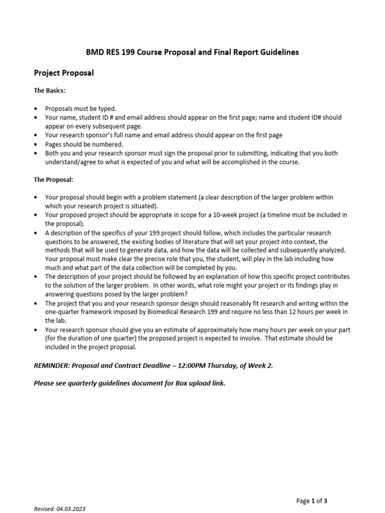 BMR Minor Proposal and Final Report Guidelines | PDF | Data | Proofreading