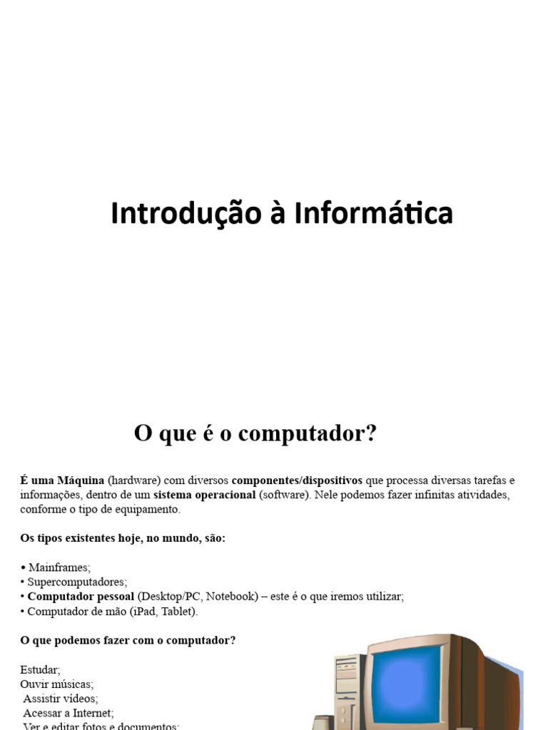 Introdução à Informática e Computadores | PDF | Vírus de computador ...