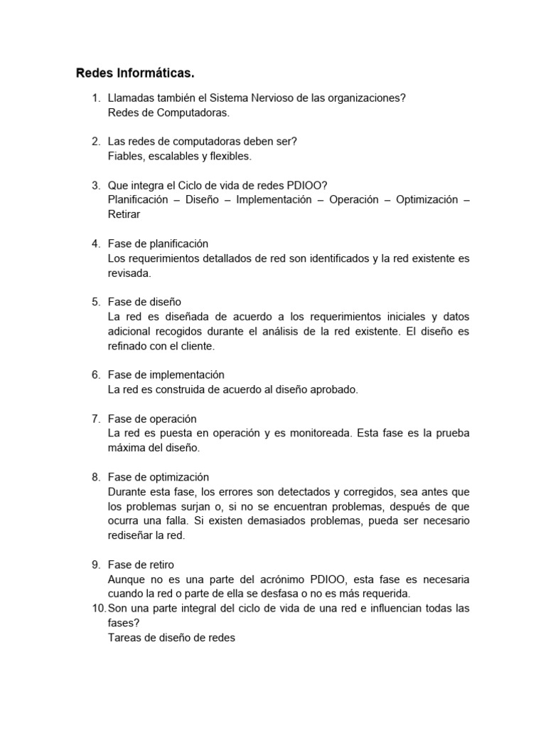 Cuestionario de Redes Informáticas final | PDF | Modelo osi | Protocolos de internet
