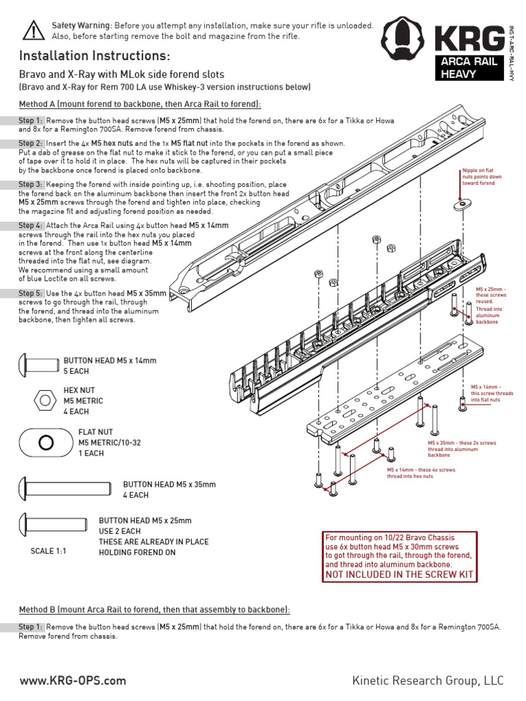Arca Rail Installation Guide for Rifles | PDF | Screw | Nut (Hardware)