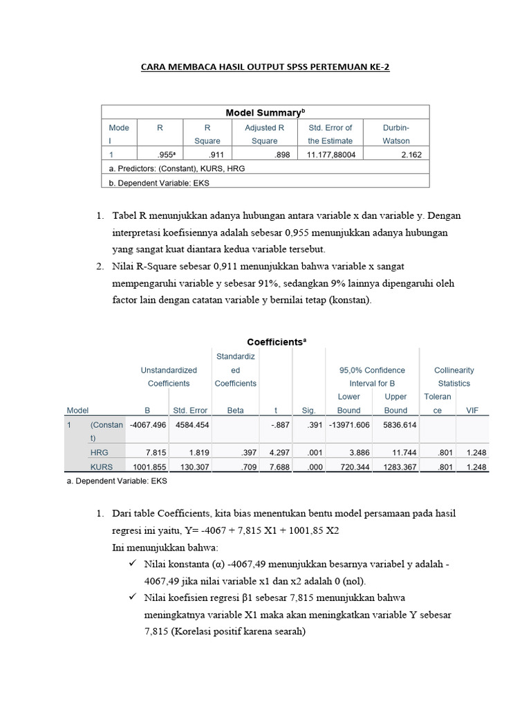 Interpretasi Hasil Output Spss Pertemuan Ke 2 | PDF