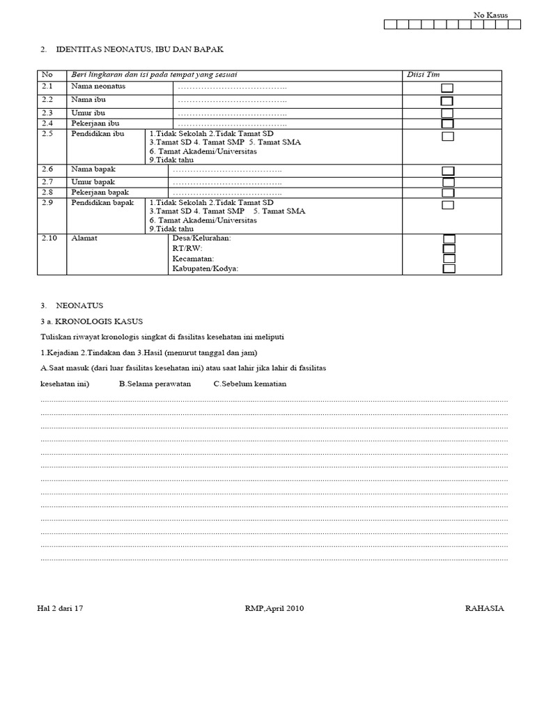 Identitas dan Kondisi Neonatus | PDF