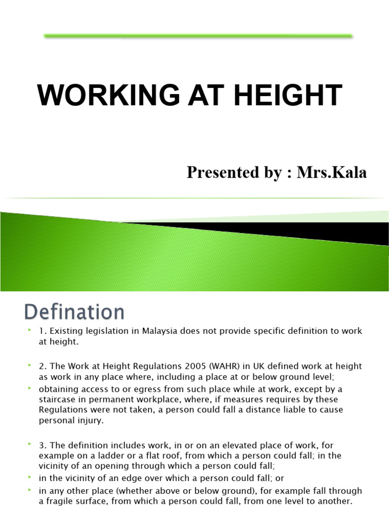 Working at Height | PDF | Scaffolding | Ladder