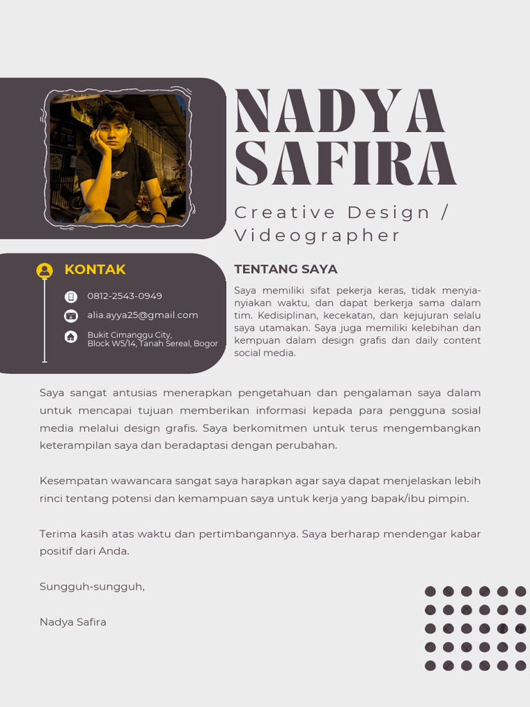 CV Design Grafis Nadya Safira | PDF | Seni