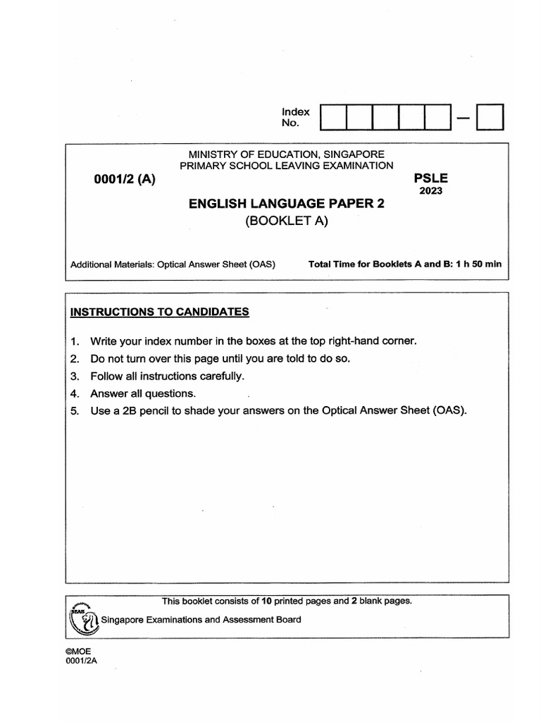 2023 PSLE English Language - Paper 2 (A) | PDF