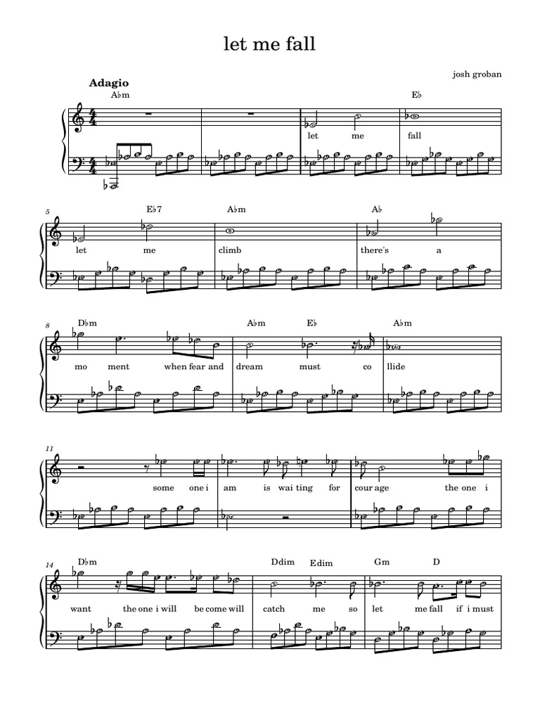 Let Me Fall Josh Groban | PDF