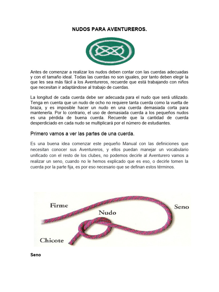 Nudos para Aventureros | PDF | Cuerda | Nudo