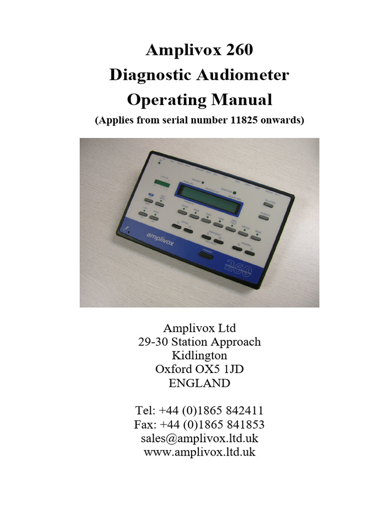 OM023-2 Amplivox 260 (AE2000) Operating Manual | PDF | Headphones ...