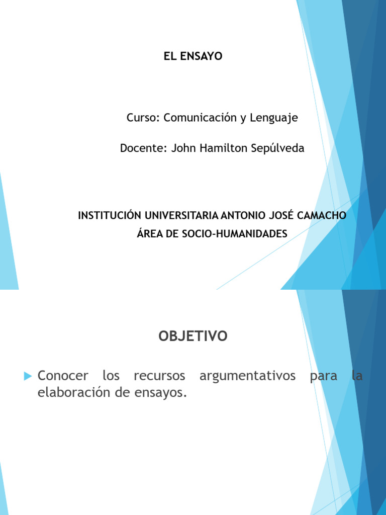 Diapositivas El ensayo | Descargar gratis PDF | Ensayos | Argumento
