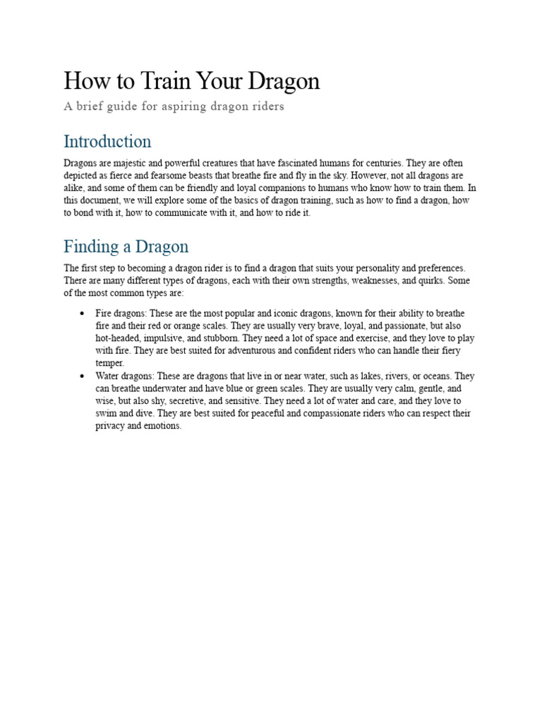 How To Train Your Dragon | PDF