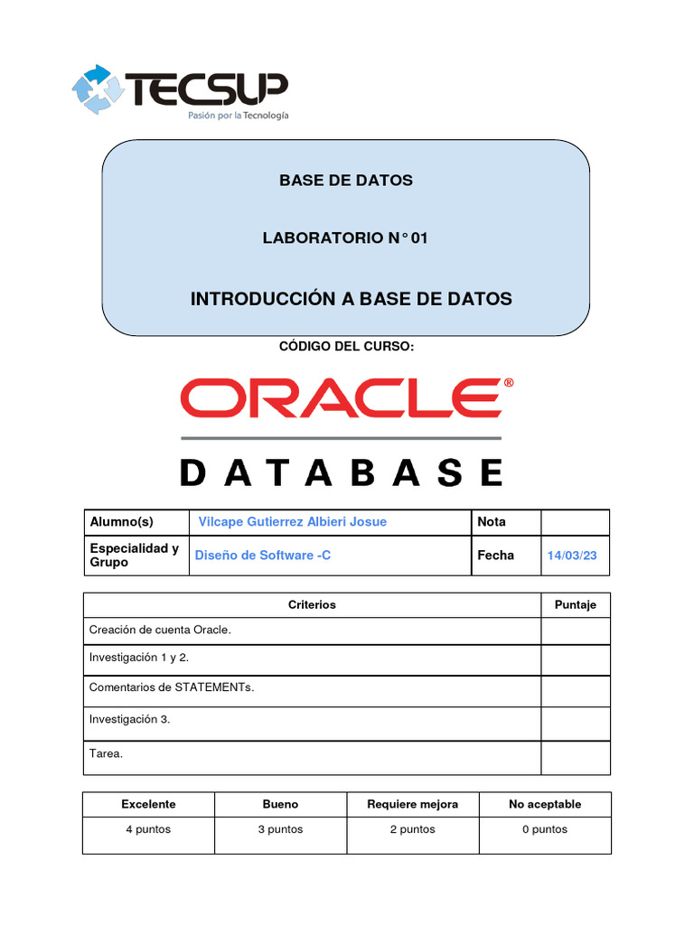 Laboratorio de Introducción a Bases de Datos | PDF | SQL | Bases de datos