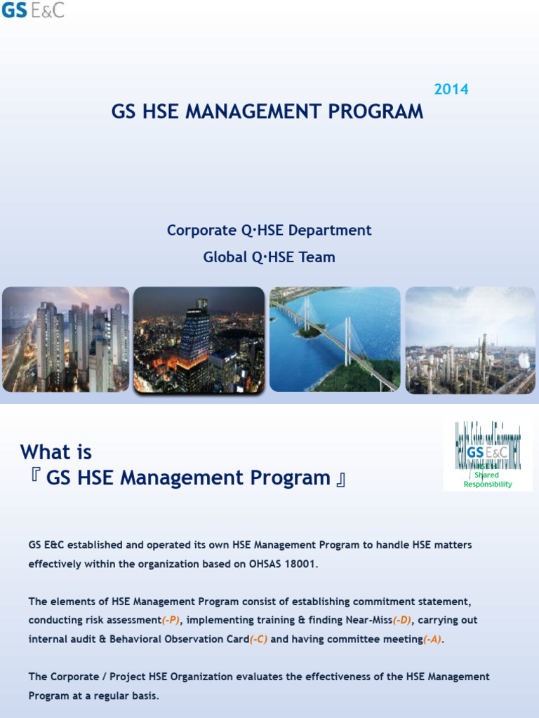 첨부 - 2-1 - GS E - C HSE Management Program | PDF | Risk Assessment | Risk