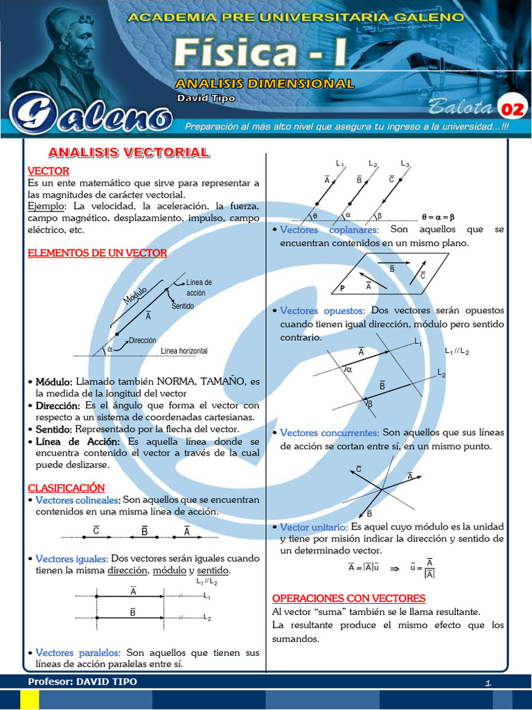 FI-semana 1-VECTORES | Descargar gratis PDF | Vector Euclidiano | Tiempo espacial