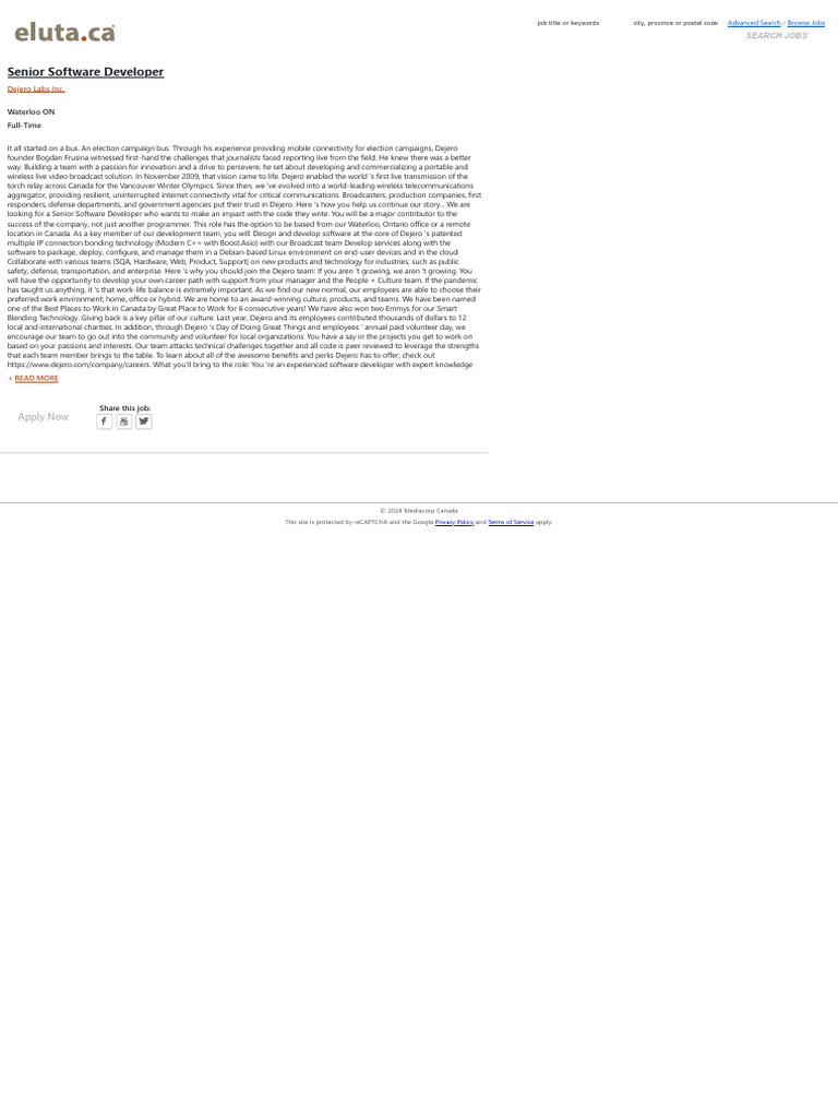 Senior Software Developer | PDF | Software | Computing