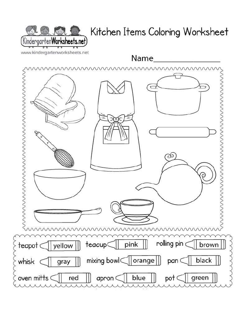 kitchen worksheet | PDF