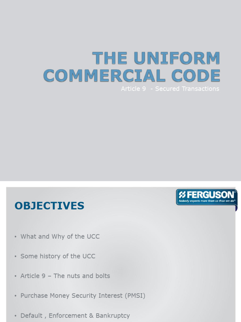 Understanding UCC Article 9: Secured Transactions | PDF | Security Interest | Uniform Commercial ...