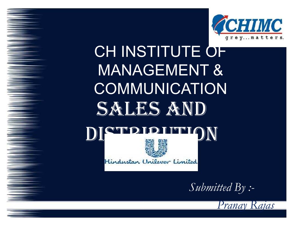 Sales and Distribution Channel of Hindustan Unilever Ltd. | PDF ...
