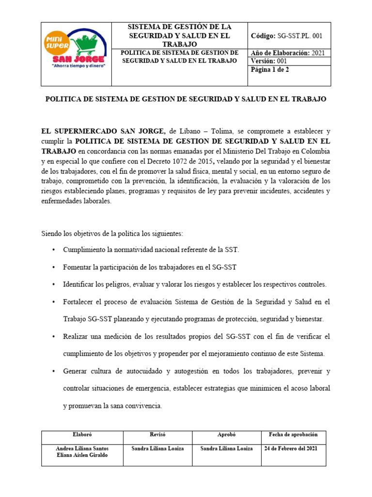 Pt-Sst-001-Pol SG-SST | PDF