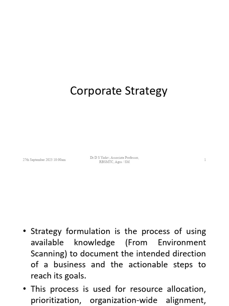 Strategy Formuation Unit-3 Notes Part-1 | PDF | Strategic Management ...