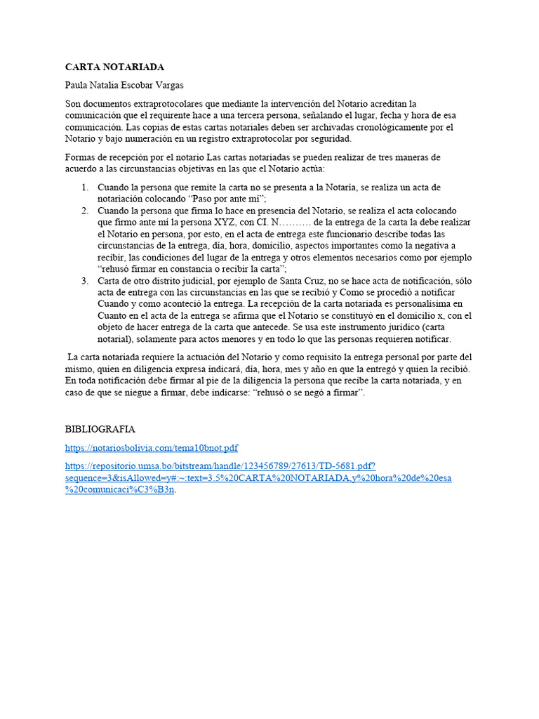 CARTA NOTARIADA | PDF