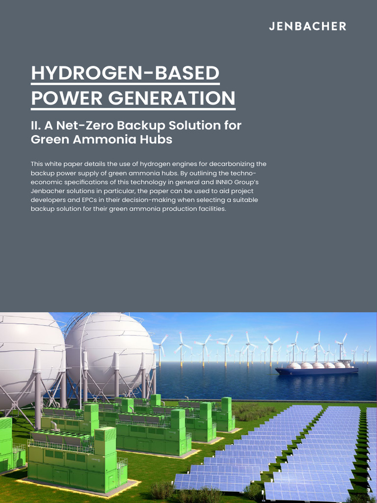 Hydrogen Based Power Generation by JENBACHER | PDF | Hydrogen | Ammonia