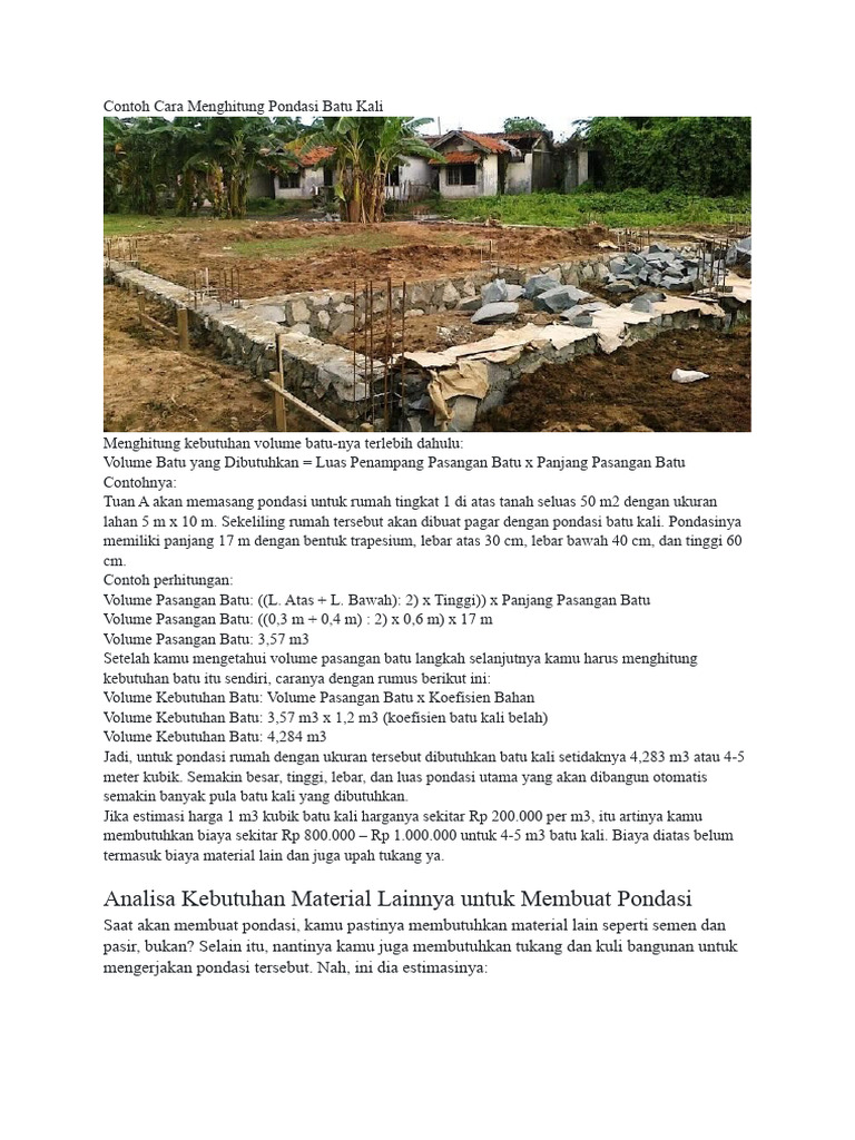 Analisa Pondasi Batu Kali Pdf